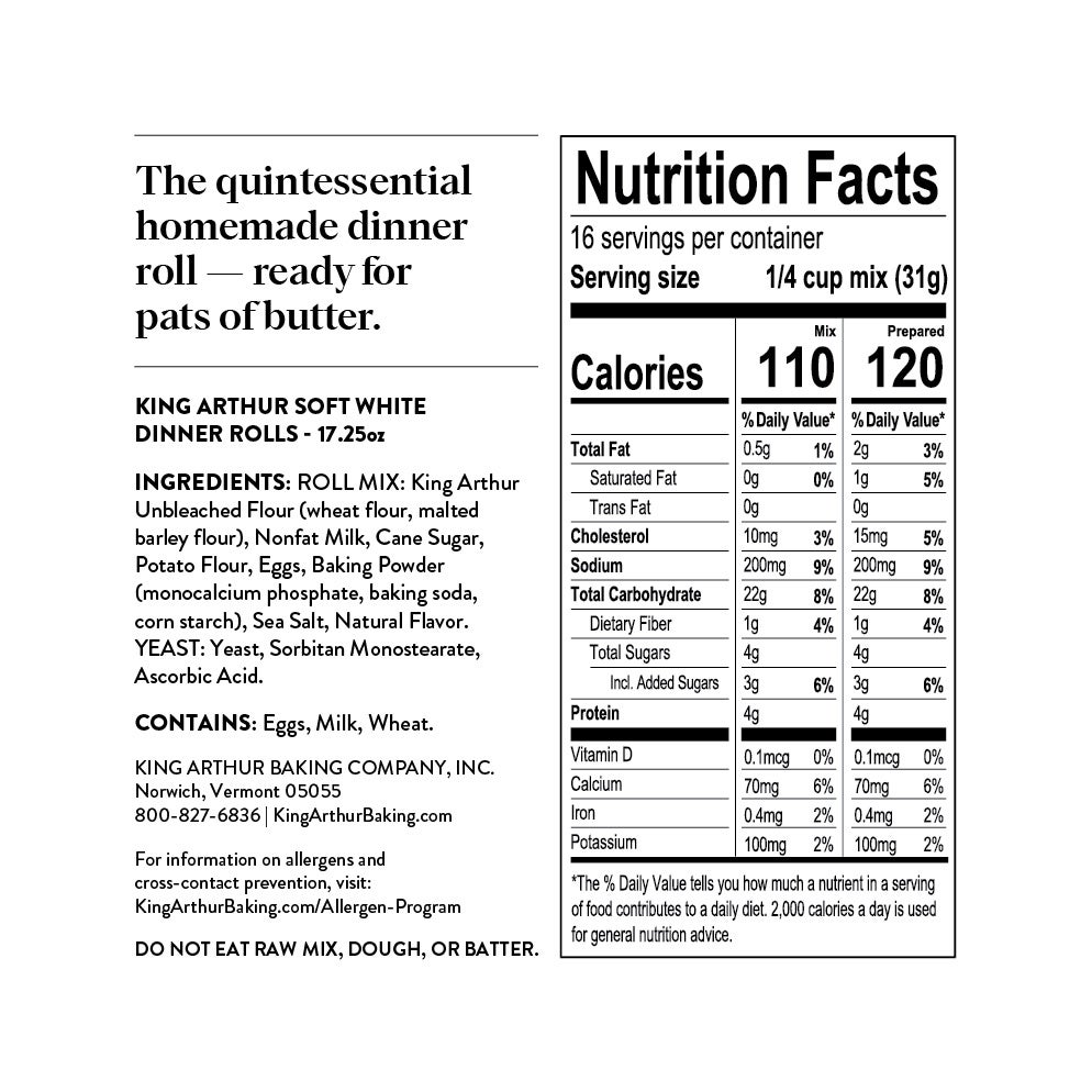 Soft White Dinner Roll Mix - King Arthur Baking Company